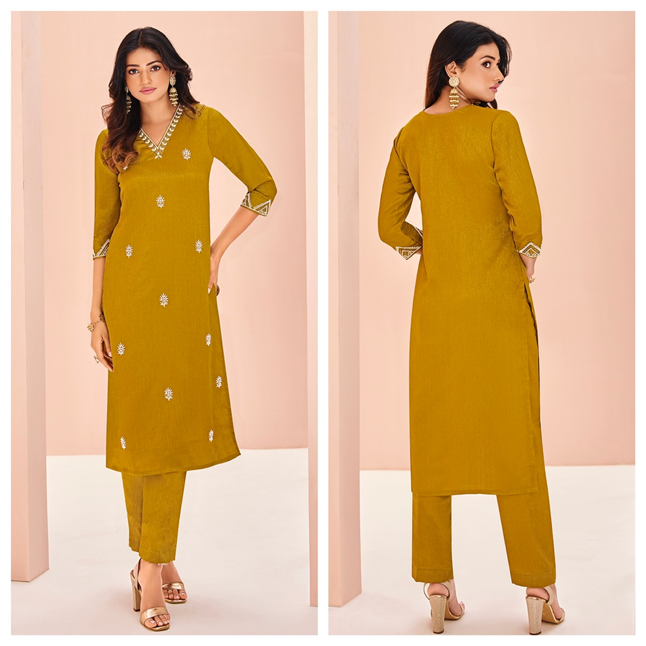 MUSTARD READY MADE CHINON SUIT PREORDER SPECIAL ARY06 - Zarissa