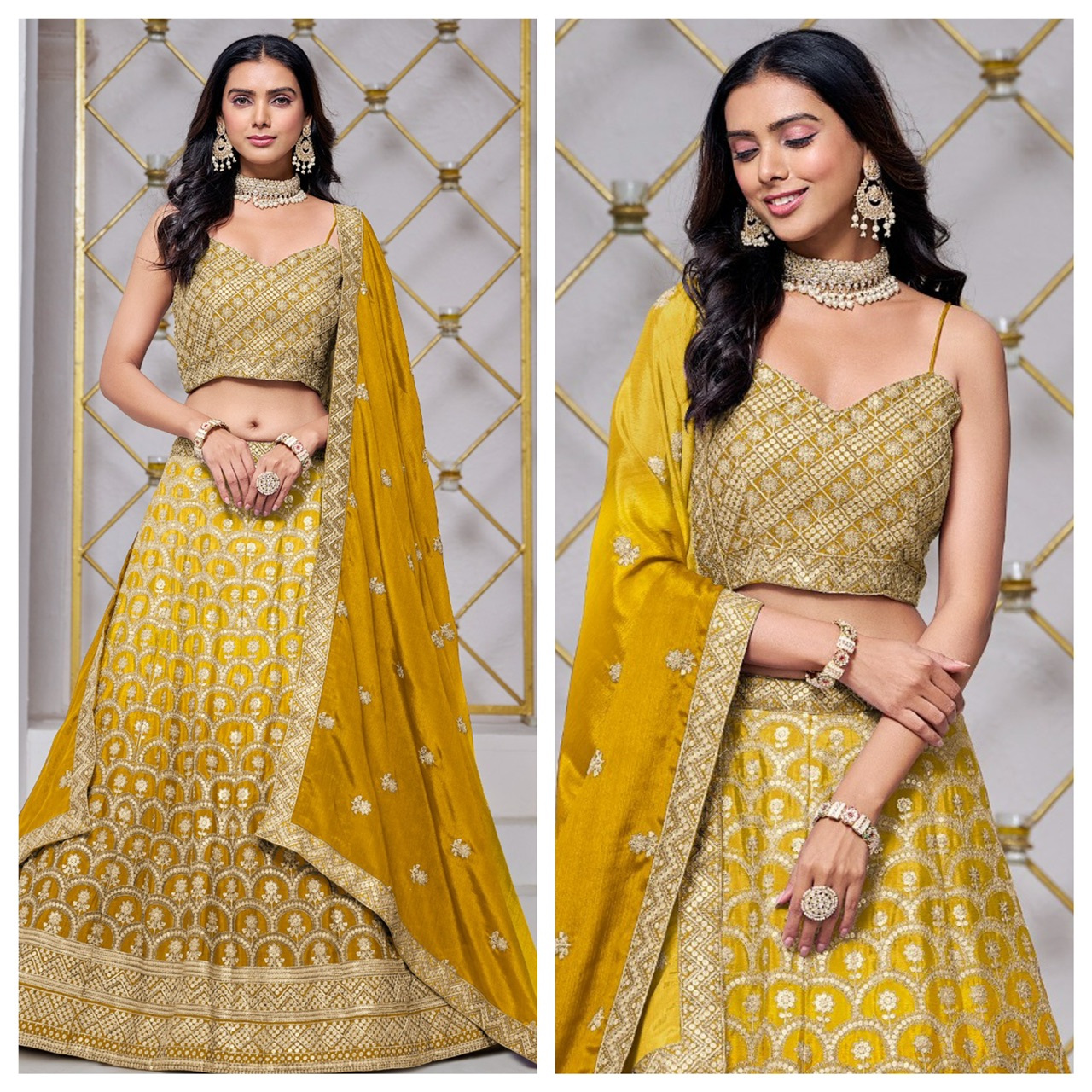 TWO TONE CHINON SILK LEHENGA PREORDER SPECIAL MEH501 - Zarissa