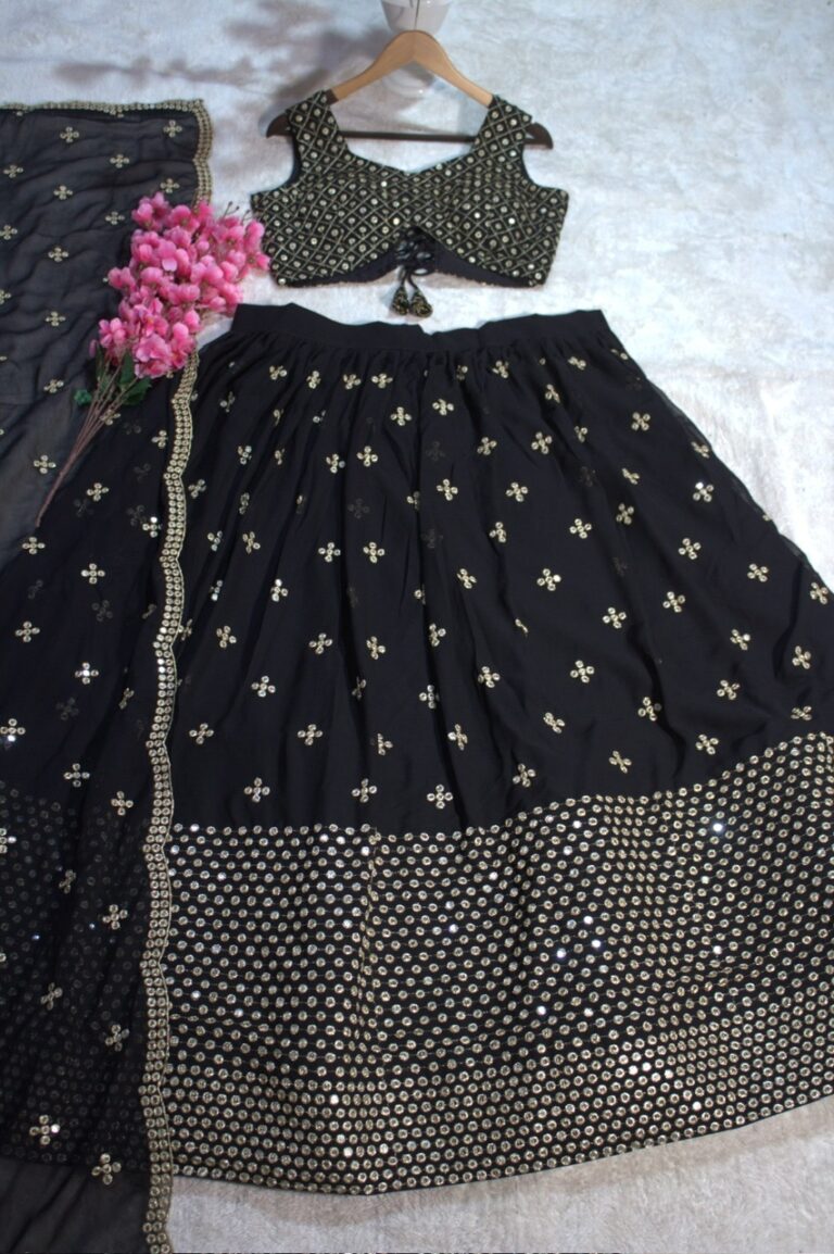 BLACK SEQUIN LEHENGA PREORDER SPECIAL TF245 - Zarissa